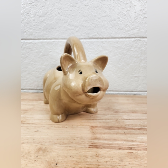 None | Dining | Vintage Ceramic Pig Pitcher Watering Can Cream Heavy ...